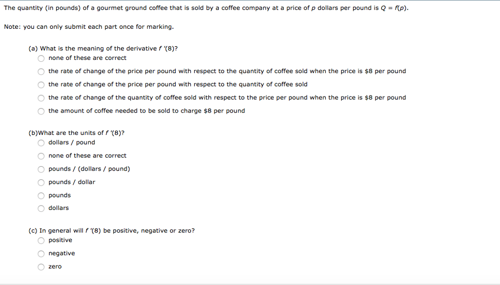 Solved The quantity (in pounds) of a gourmet ground coffee | Chegg.com