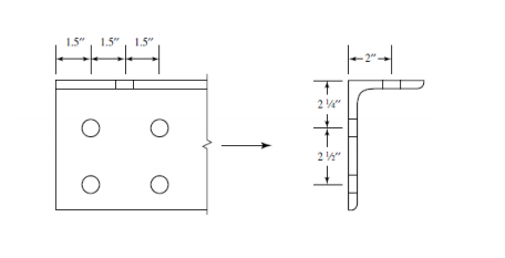 Solved Angle Bolted Connection. The L6 × 31⁄2 × 5⁄16. -in | Chegg.com