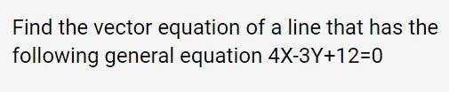 Solved Find the vector equation of a line that has the | Chegg.com