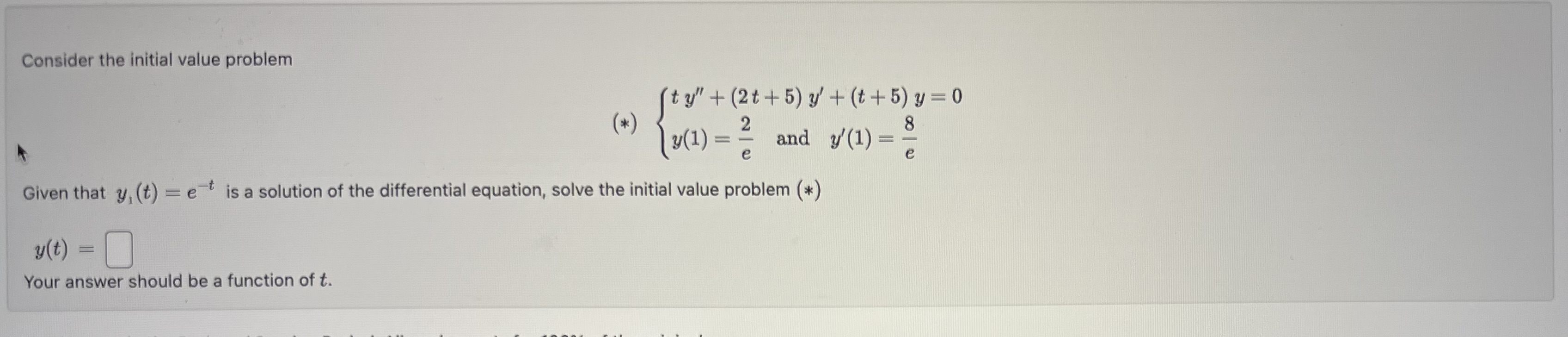 Solved Consider the initial value | Chegg.com