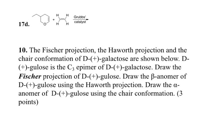 Solved The Fischer projection, the Haworth projection and | Chegg.com