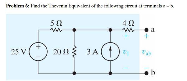Solved Problem 6: Find the Thevenin Equivalent of the | Chegg.com