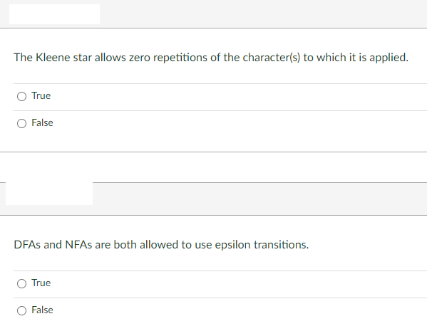 Solved The Kleene star allows zero repetitions of the | Chegg.com