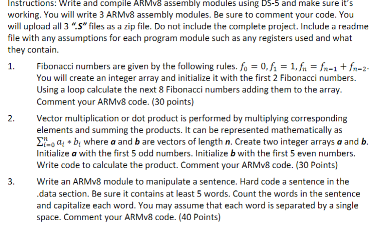 Instructions: Write and compile ARMv8 assembly | Chegg.com Instructions: Write and compile ARMv8 assembly | Chegg.com