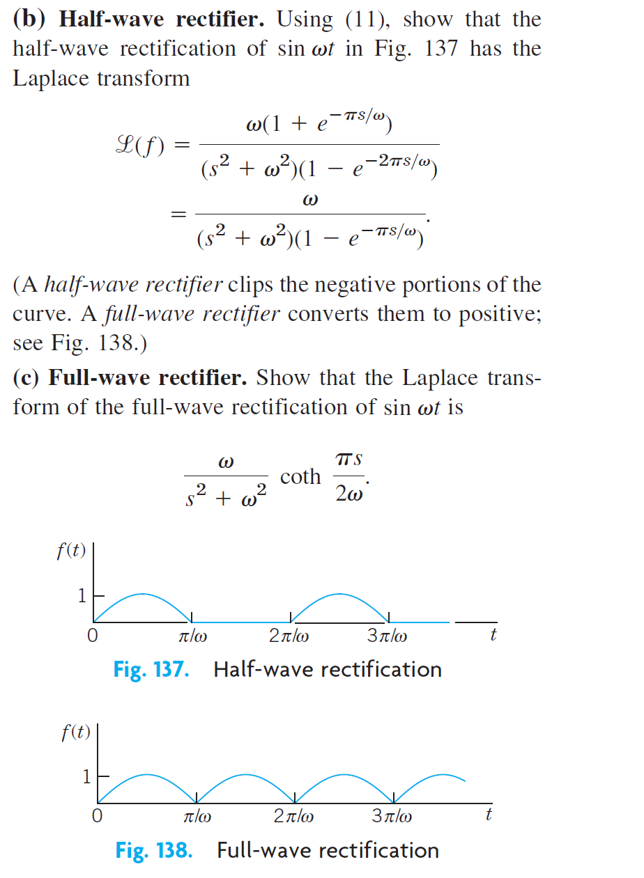 Solved (b) Half-wave rectifier. Using (11), show that the | Chegg.com