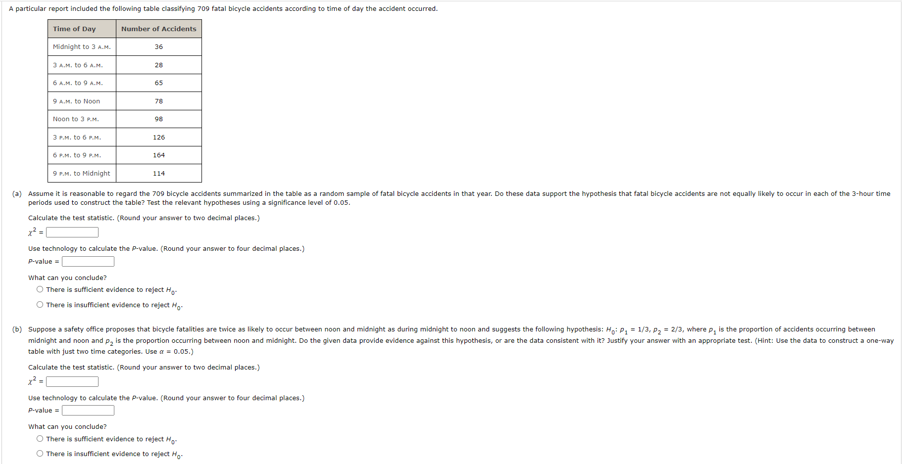 Solved A particular report included the following table | Chegg.com