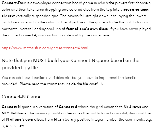 Solved Connect-Four is a two-player connection board game in | Chegg.com