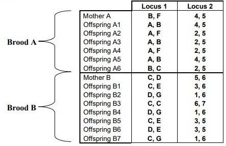 Solved The table below provides genotypic data for two | Chegg.com