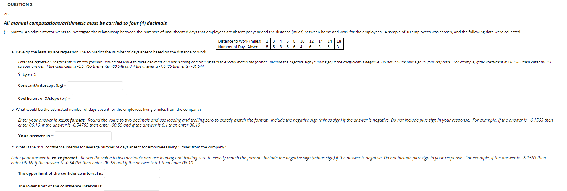 Solved QUESTION 2 2B All manual computations/arithmetic must | Chegg.com