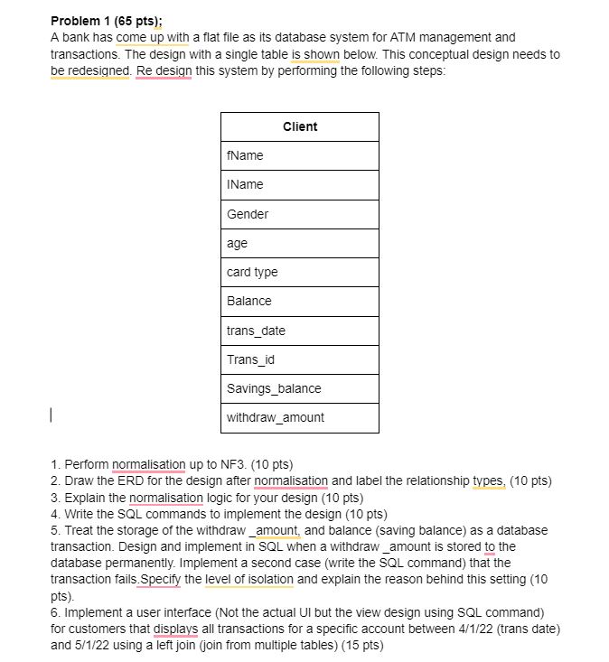 Solved Problem 1 (65 ﻿pts);A bank has come up with a flat | Chegg.com