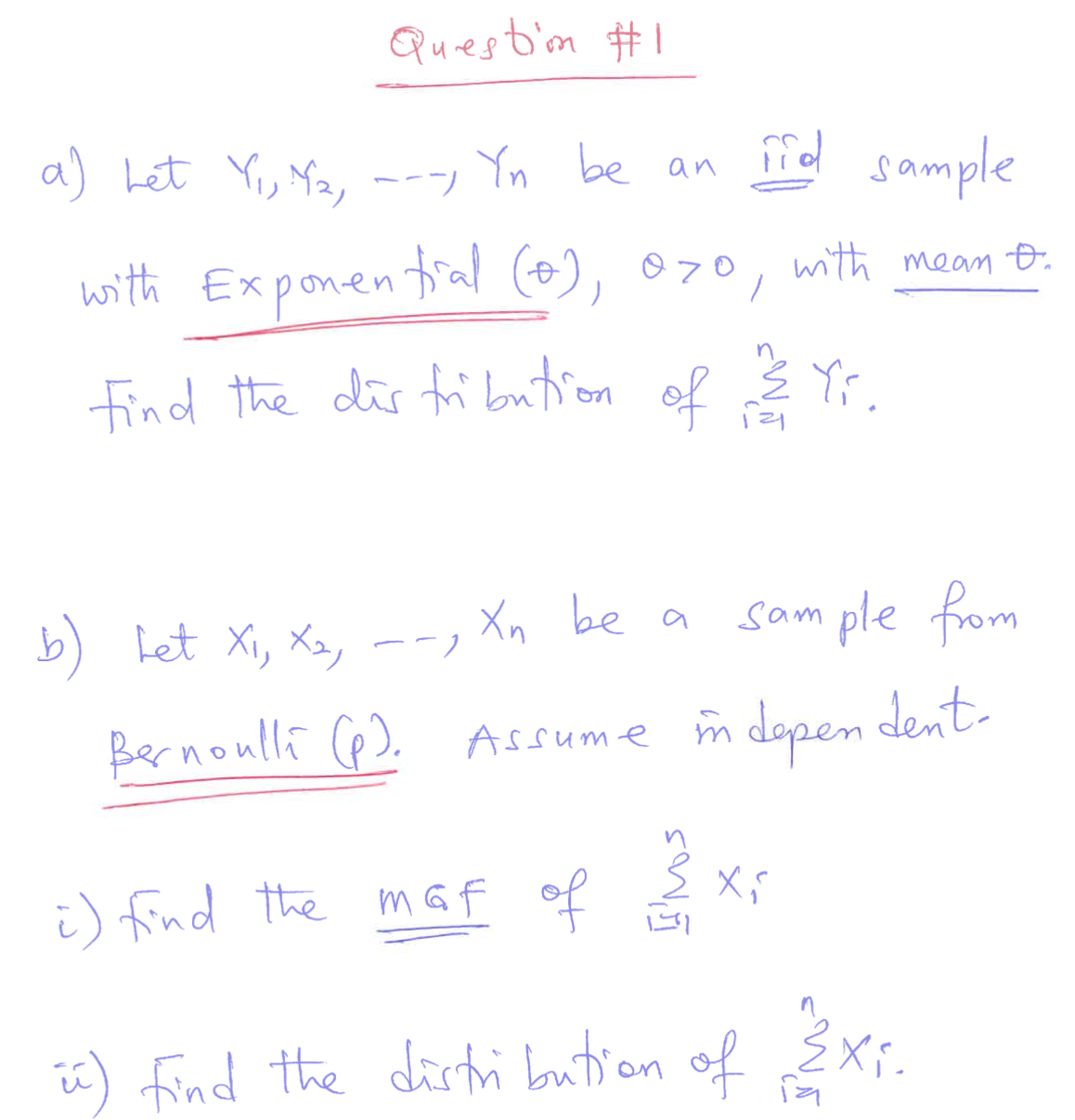Solved Question #1a) ﻿Let Y1,Y2,dots,Yn ﻿be an ird | Chegg.com