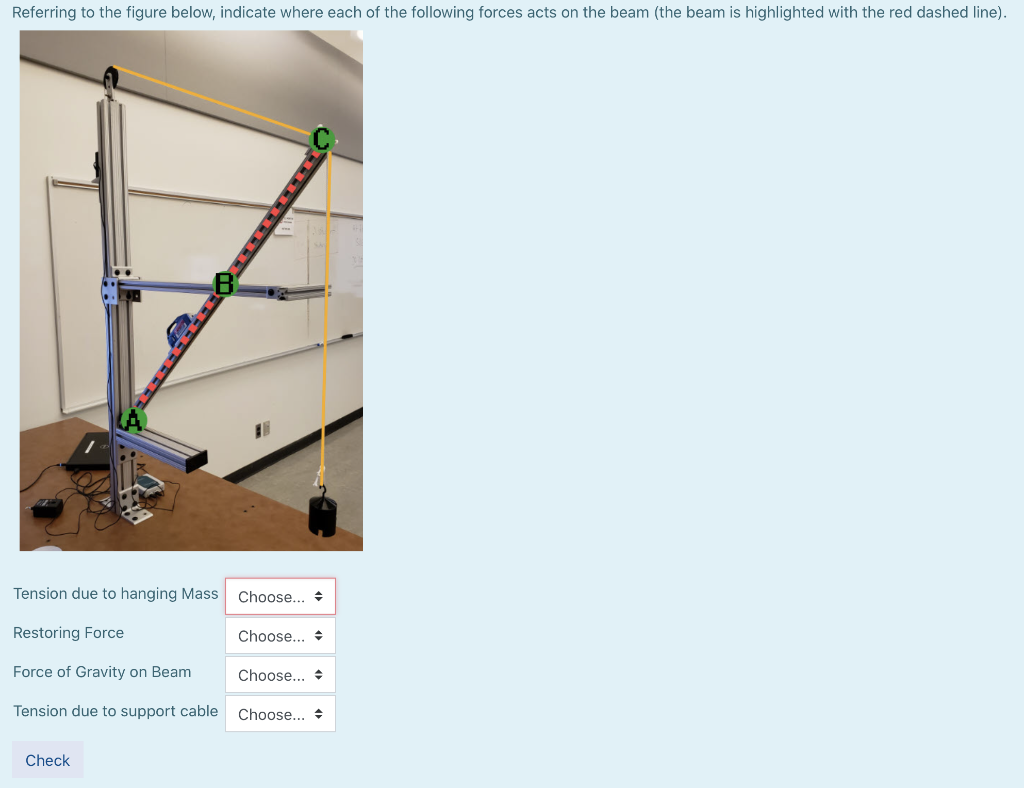 Solved Tension due to hanging Mas Choose... Restoring | Chegg.com
