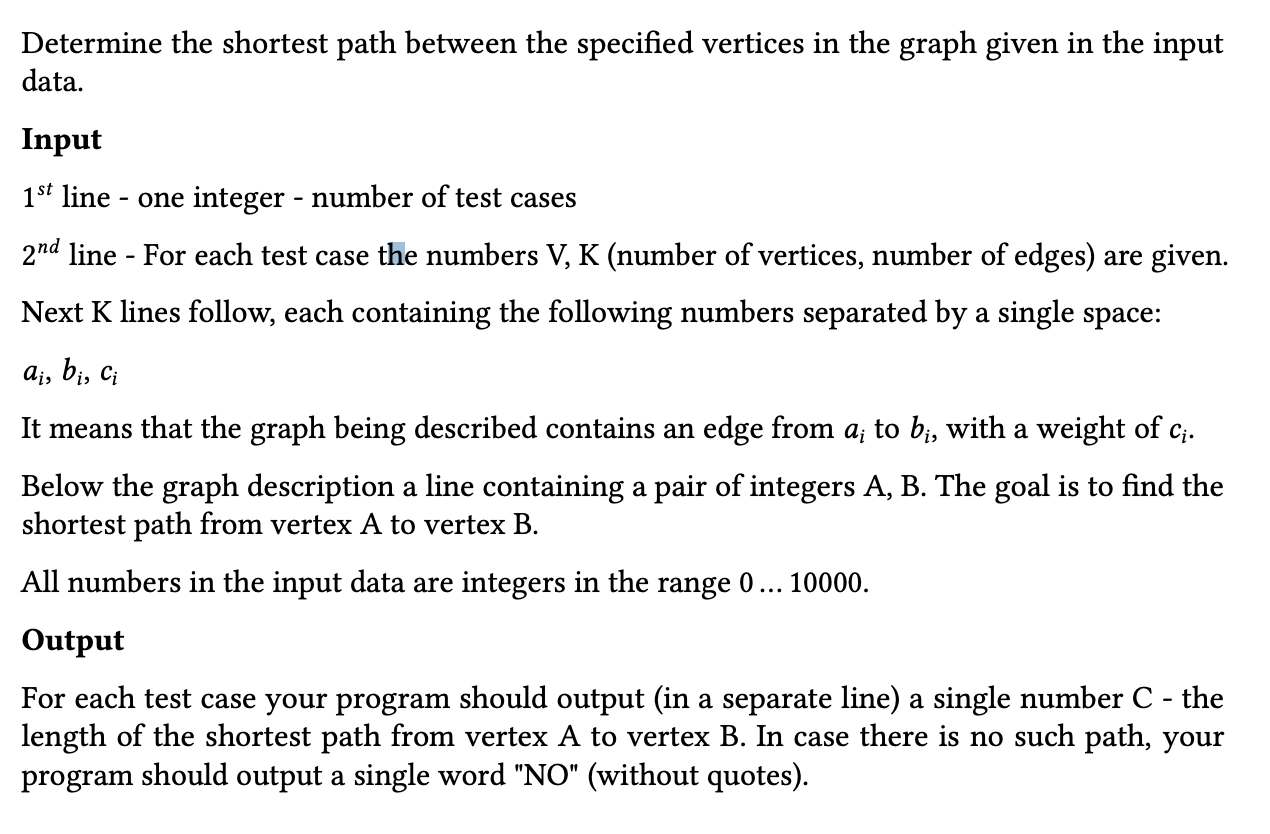 Solved Determine the shortest path between the specified | Chegg.com
