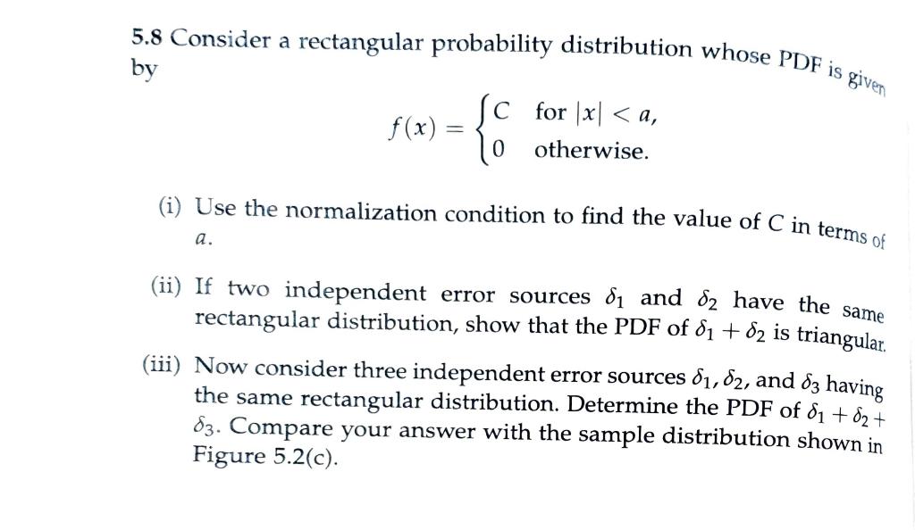 Solved 5.8 Consider a rectangular probability distribution | Chegg.com