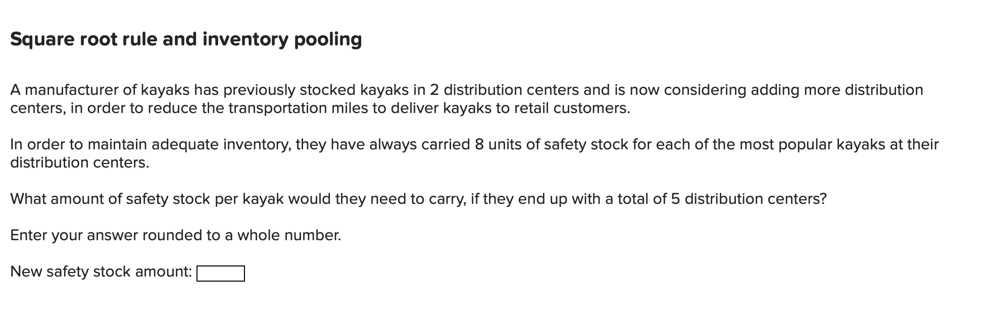Solved Square root rule and inventory pooling A manufacturer | Chegg.com