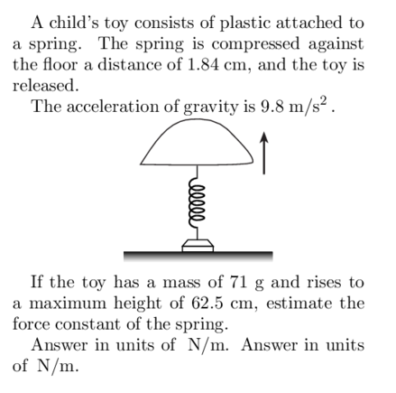 Solved A child's toy consists of plastic attached to a | Chegg.com