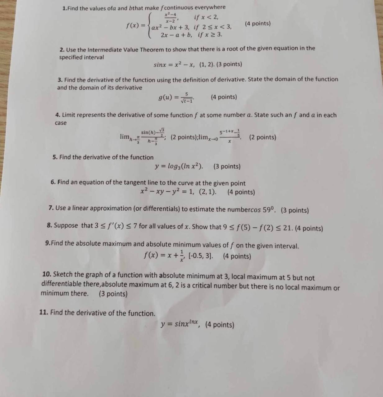 Solved Find the values of a and b ﻿that make f ﻿continuous | Chegg.com