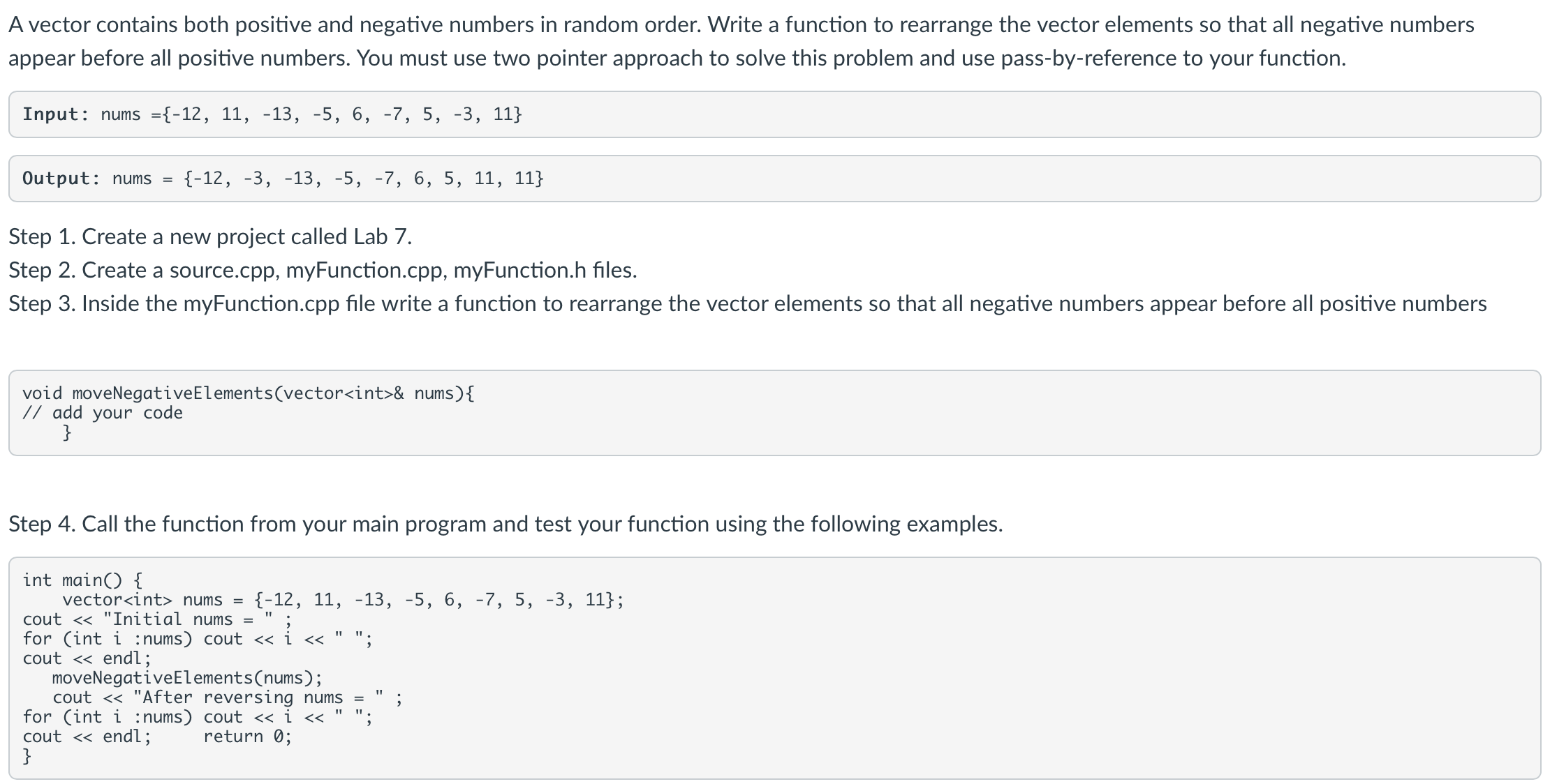 Solved A vector contains both positive and negative numbers | Chegg.com