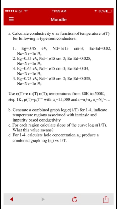 Solved Calculate conductivity sigma as function of | Chegg.com