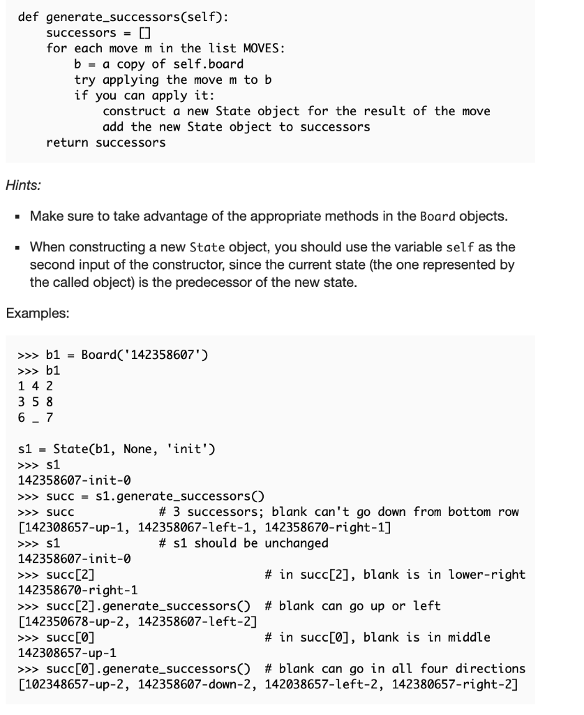 Solved Part II: A State class For the second part of the | Chegg.com