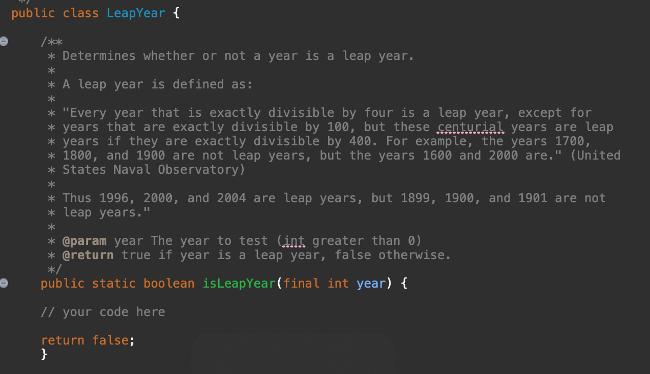Solved public class LeapYear { /** * Determines whether or | Chegg.com