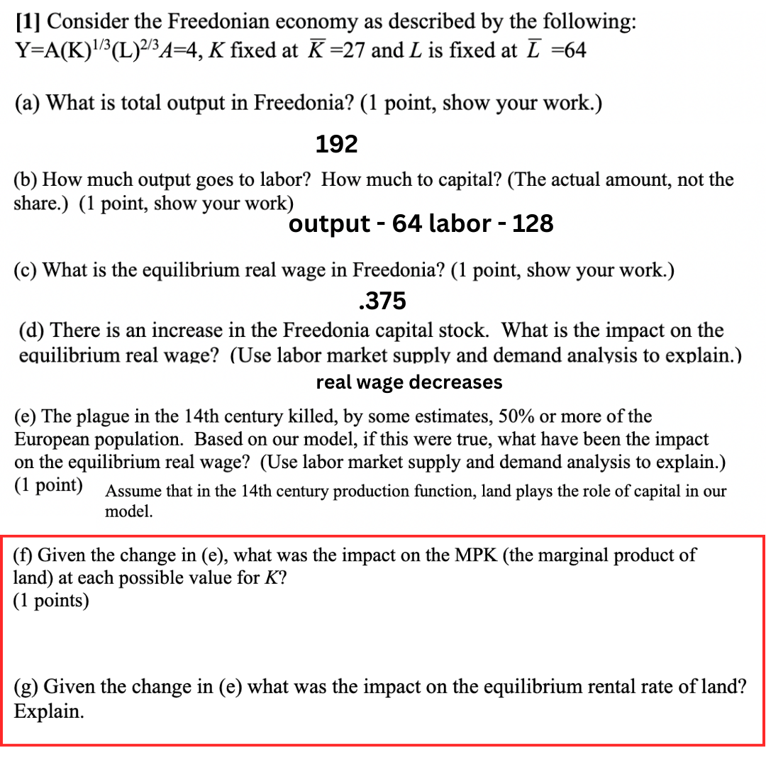 Solved [1] Consider the Freedonian economy as described by | Chegg.com