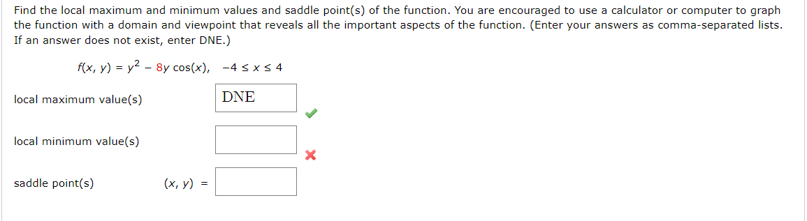 Solved Find The Local Maximum And Minimum Values And Saddle