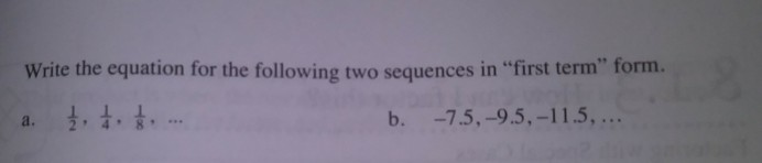 Solved Write the equation for the following two sequences in | Chegg.com