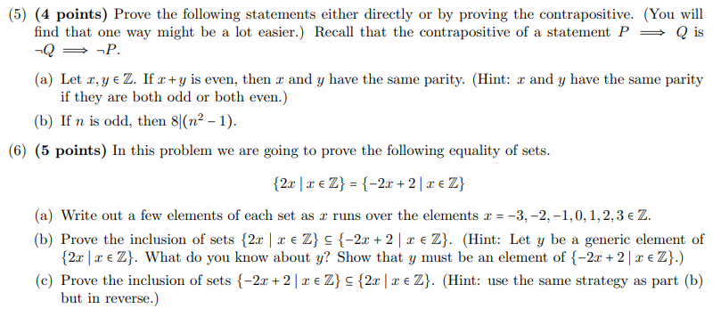 Solved (5) (4 points) Prove the following statements either | Chegg.com