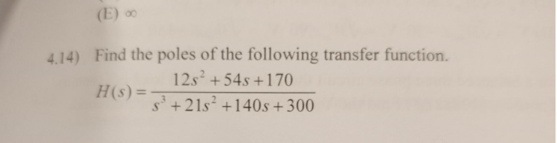 Solved 4.14) ﻿Find the poles of the following transfer | Chegg.com