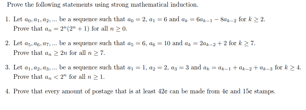Solved Prove the following statements using strong | Chegg.com
