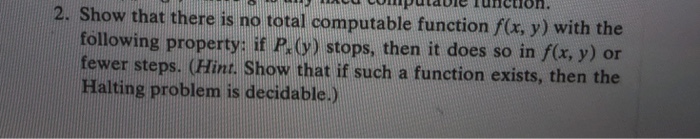 Solved 2 Show That There Is No Total Computable Function 9648