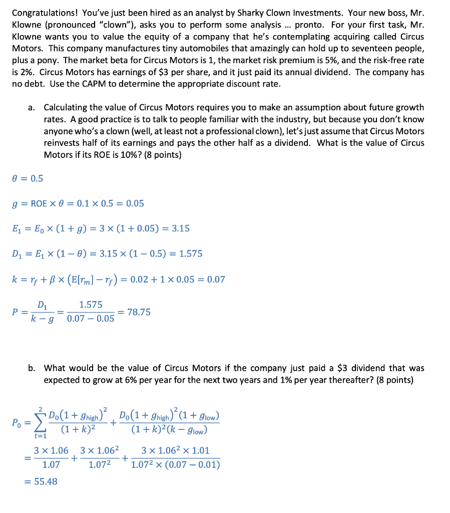 Solved Woke-a-Cola has current earnings of $2 per share, and | Chegg.com