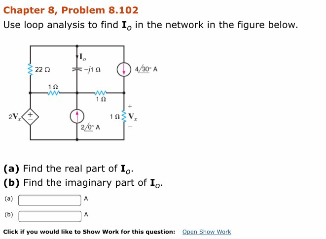 Solved Chapter 8, Problem 8.102 Use loop analysis to find Io | Chegg.com