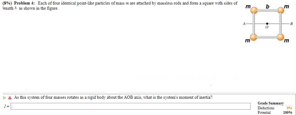 Solved (8\%) Problem 4: Each of four identical point-like | Chegg.com