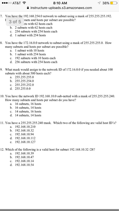 Solved 8:10 AM instructure-uploads.s3.amazonaws.com o AT&T令 | Chegg.com