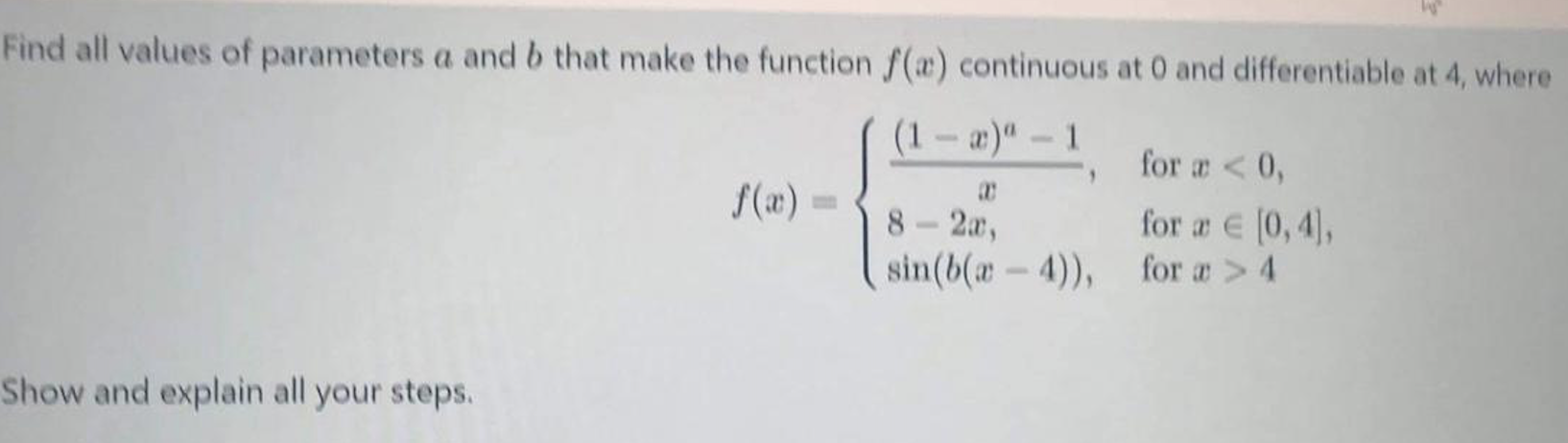 Solved Find all values of parameters a and b that make the | Chegg.com