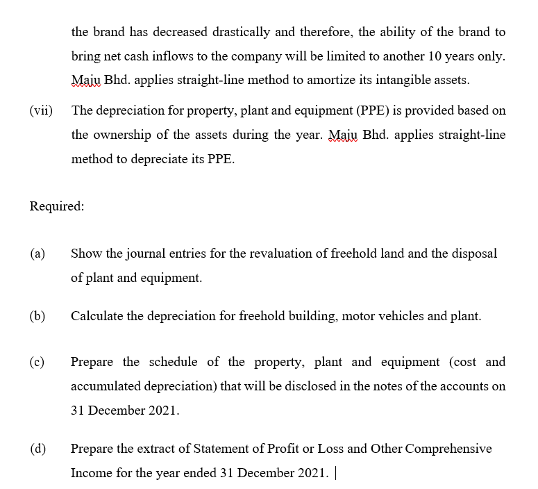 Solved Maiu Bhd. opening non-current asset register details | Chegg.com