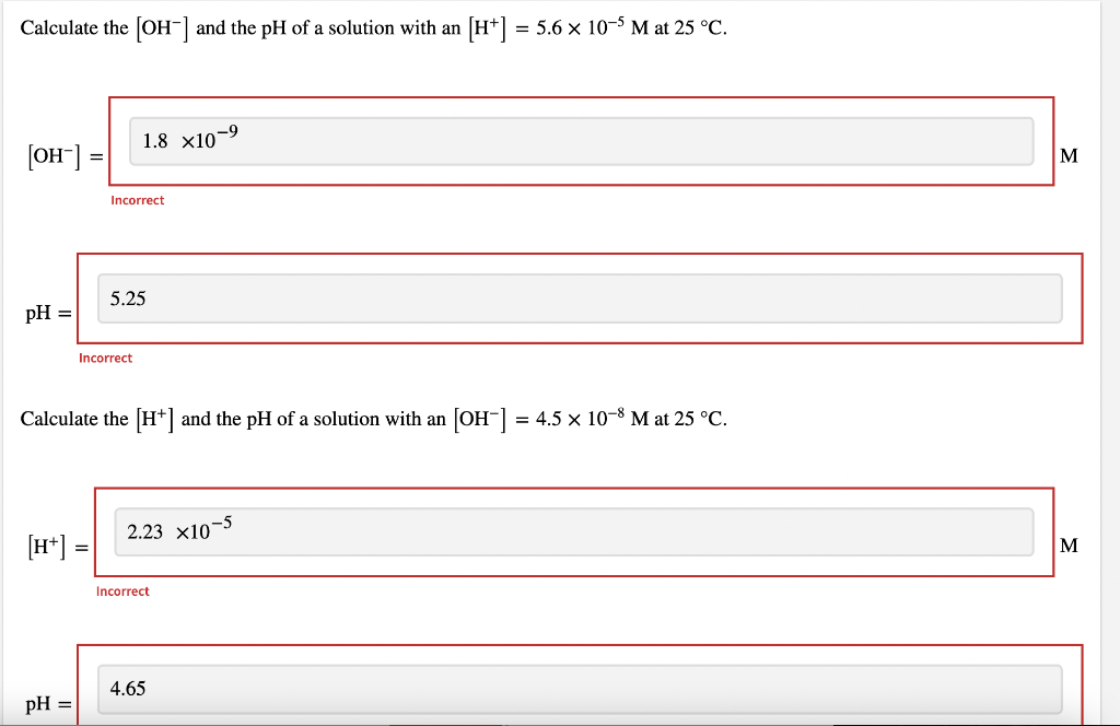 Solved Calculate the [OH−] and the pH of a solution with | Chegg.com