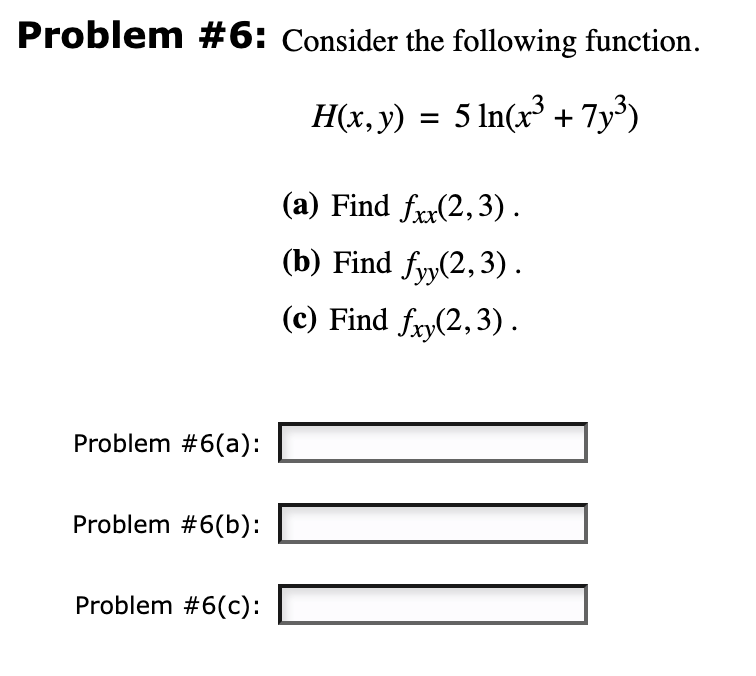 Solved Problem \# 6: Consider the following function. | Chegg.com