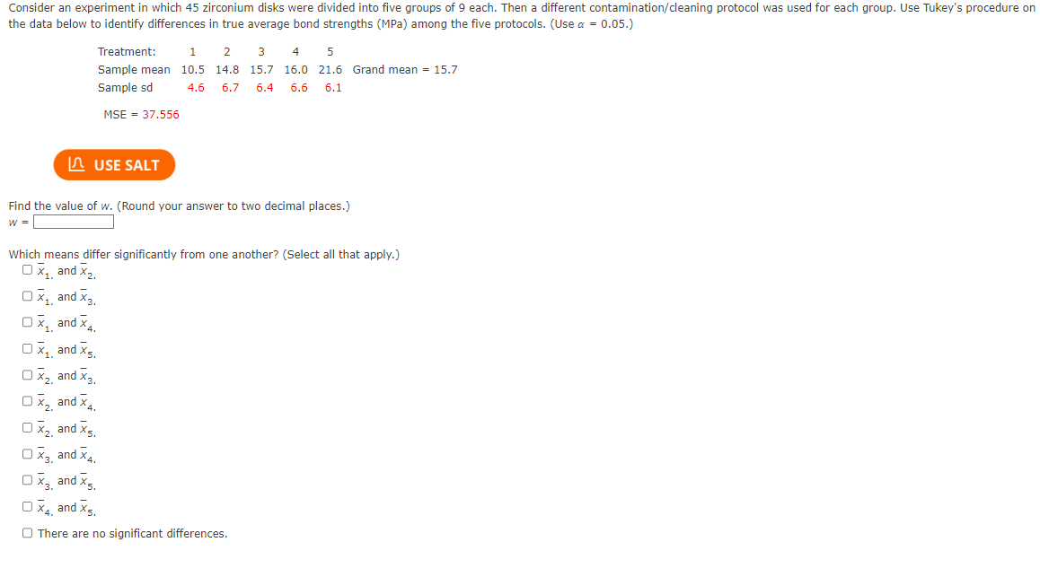 Solved the data below to identify differences in true | Chegg.com