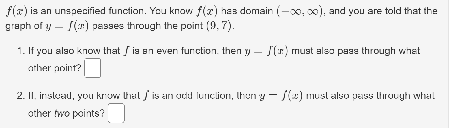 Solved f(x) is an unspecified function. You know f(x) has | Chegg.com