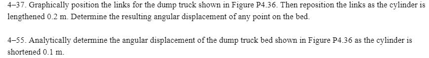 Solved 4-37. Graphically position the links for the dump | Chegg.com