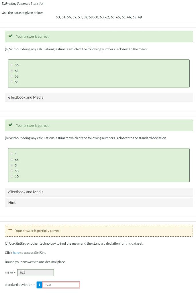 Solved Estimating Summary Statistics Use the dataset given | Chegg.com