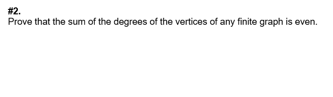 Solved #2. Prove that the sum of the degrees of the vertices | Chegg.com