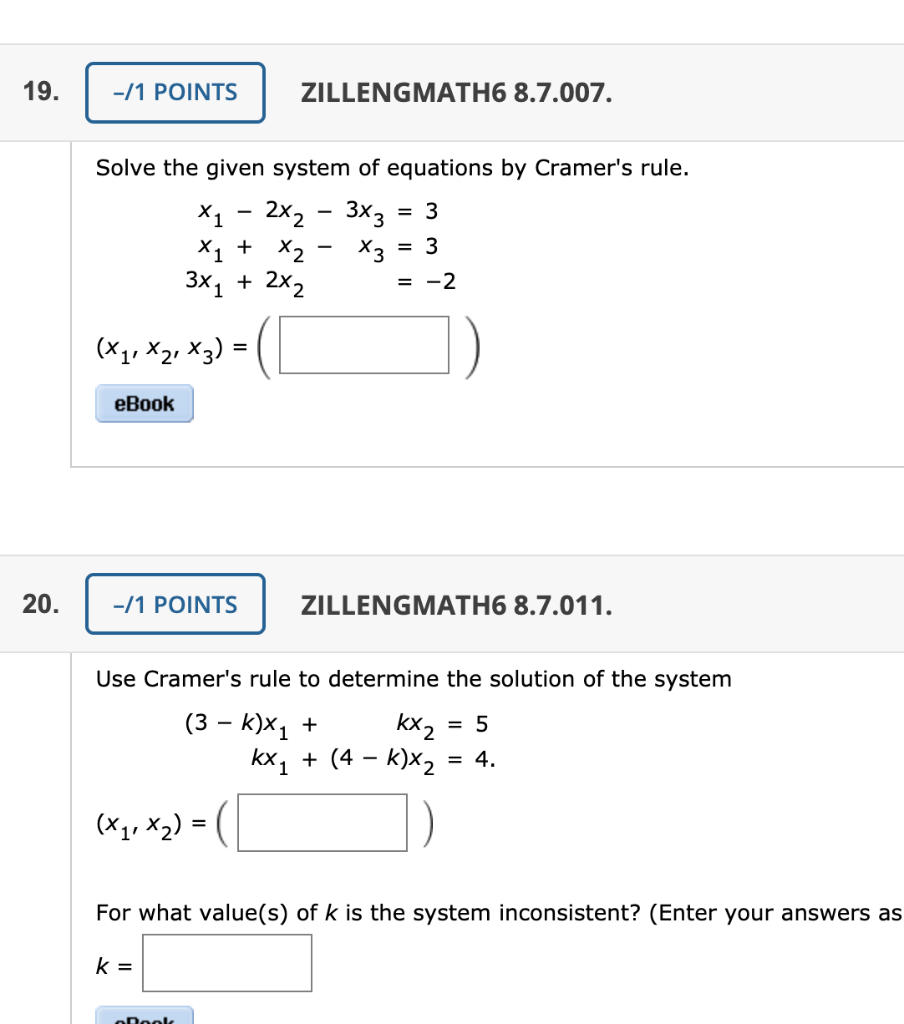 Solved 19. -/1 POINTS ZILLENGMATH6 8.7.007. Solve the given | Chegg.com