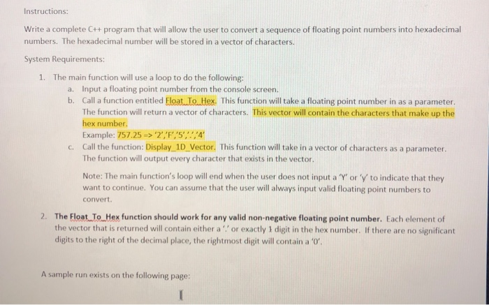 Solved Instructions Write A Complete C Program That Will