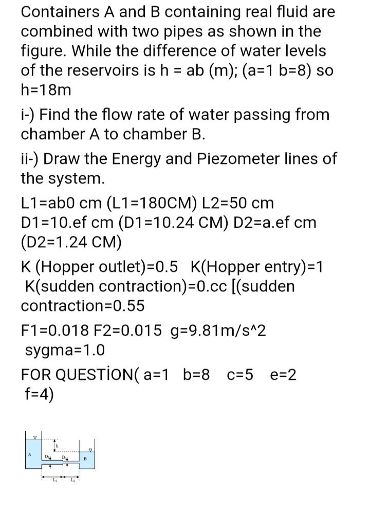 Solved Containers A and B containing real fluid are combined | Chegg.com