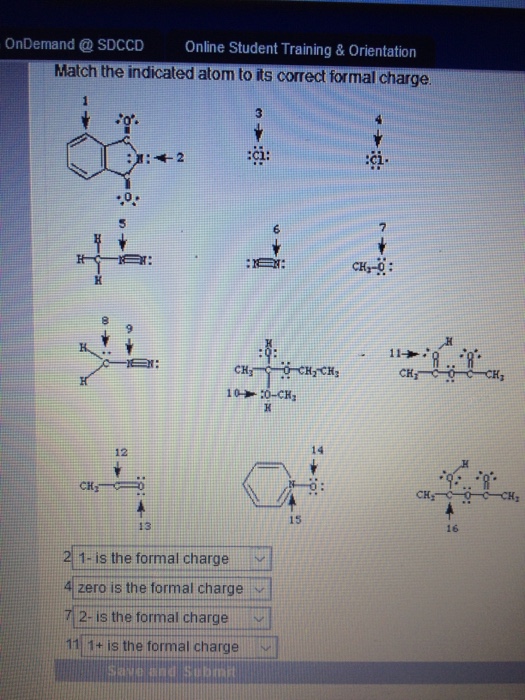 Solved Match the indicated atom to its correct formal | Chegg.com
