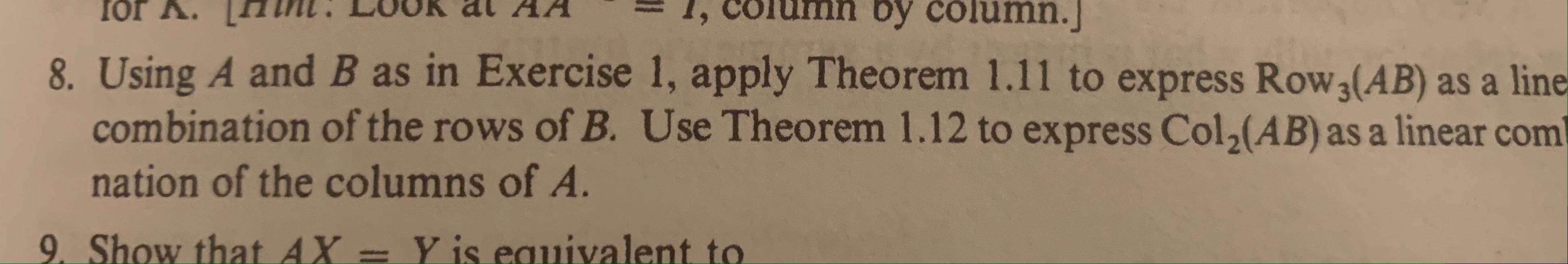 Solved 1. Compute AB directly and then by the indicated | Chegg.com